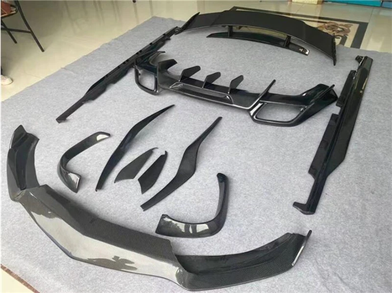 High Quality REAL Carbon Fiber Front Lip Rear Diffuser Bumper Body Side ...