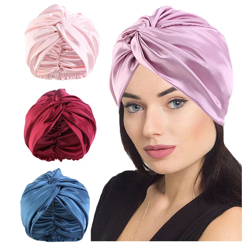 Fronte-croce-Silkly-Turban-Cap-women-s-Head-Wrap-Double-Layer-Satin ...