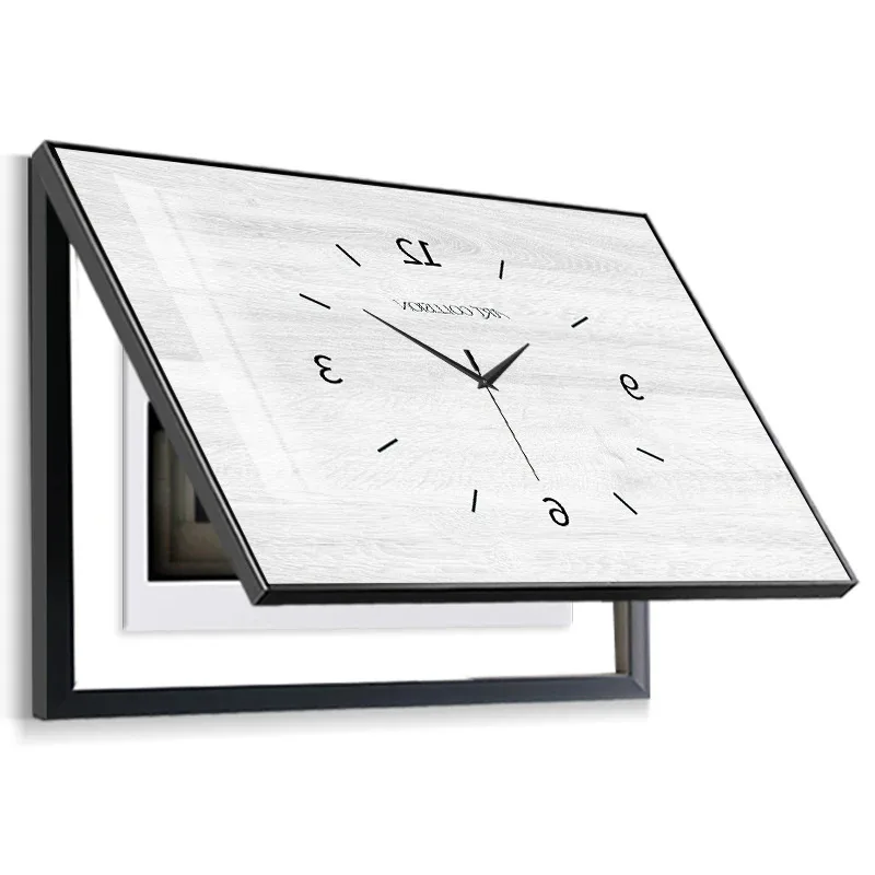 Meter-Box-Wood-Decorative-Painting-with-Wall-Clock-Modern-Design-Large ...