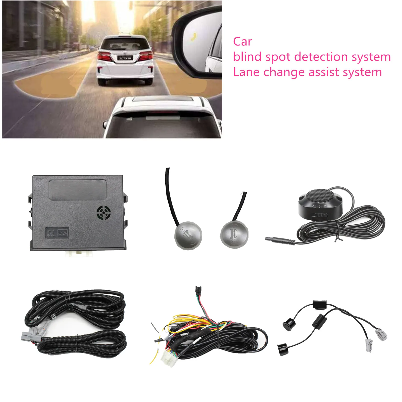 Universal BSM Car Blind Spot Monitoring System Ultrasonic 2 sensor ...