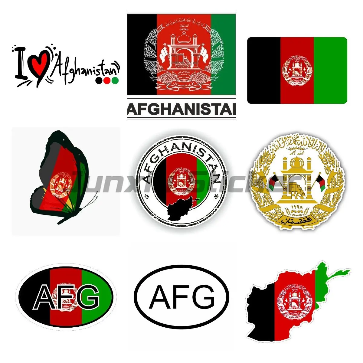 AFG-Fashion-Afghanistan-Flag-national-emblem-Butterfly-Car-Sticker-PVC ...