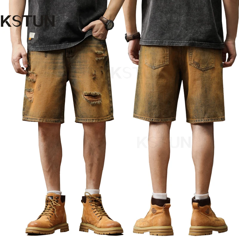 2024-Summer-Denim-Shorts-Jeans-Men-Loose-Fit-Hip-Hop-Men-s-Shorts-Baggy ...