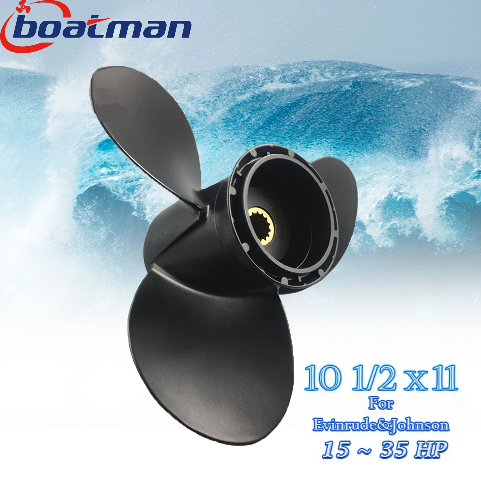 BoatMan® 10 1/2x11 Outboard Propeller For Evinrude&Johnson 15HP 20HP ...