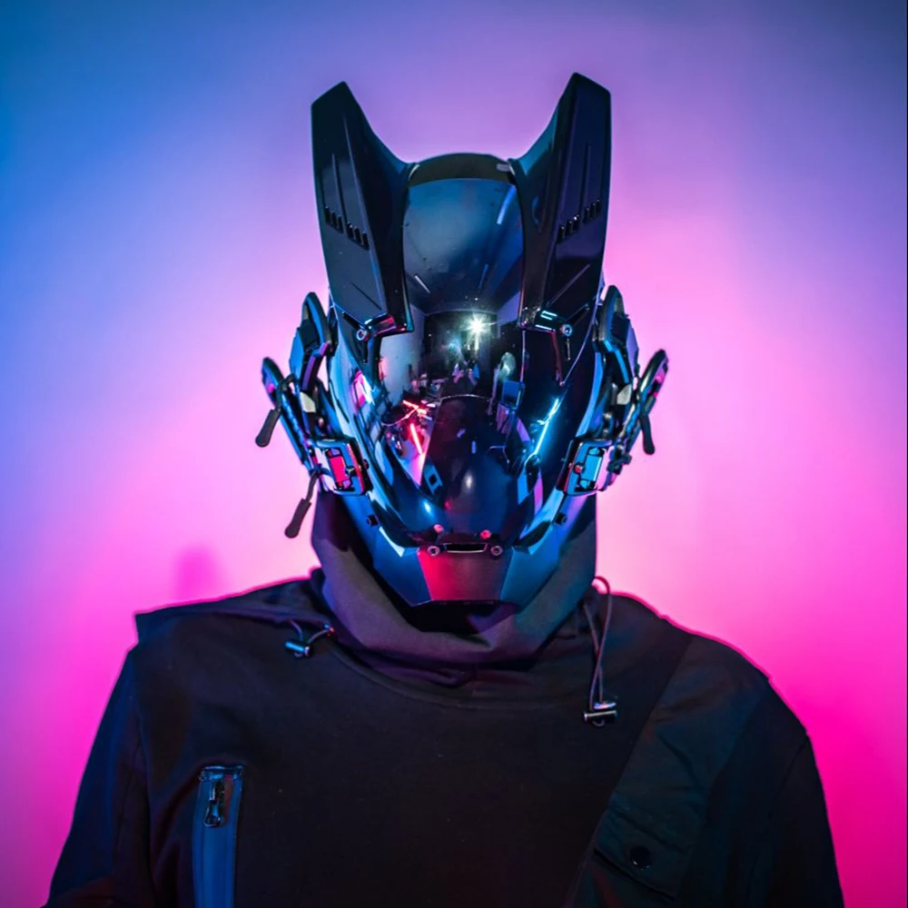 Cyberpunk-Maske-Cosplay-Rolle-Spielen-Prop-Nacht-Stadt-Neon-Helm ...