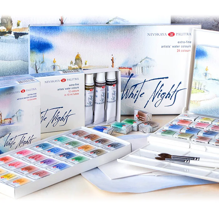 WHITE NIGHTS WATERCOLOR PROFESSIONAL Paint Set Russian Nevskaya palitra