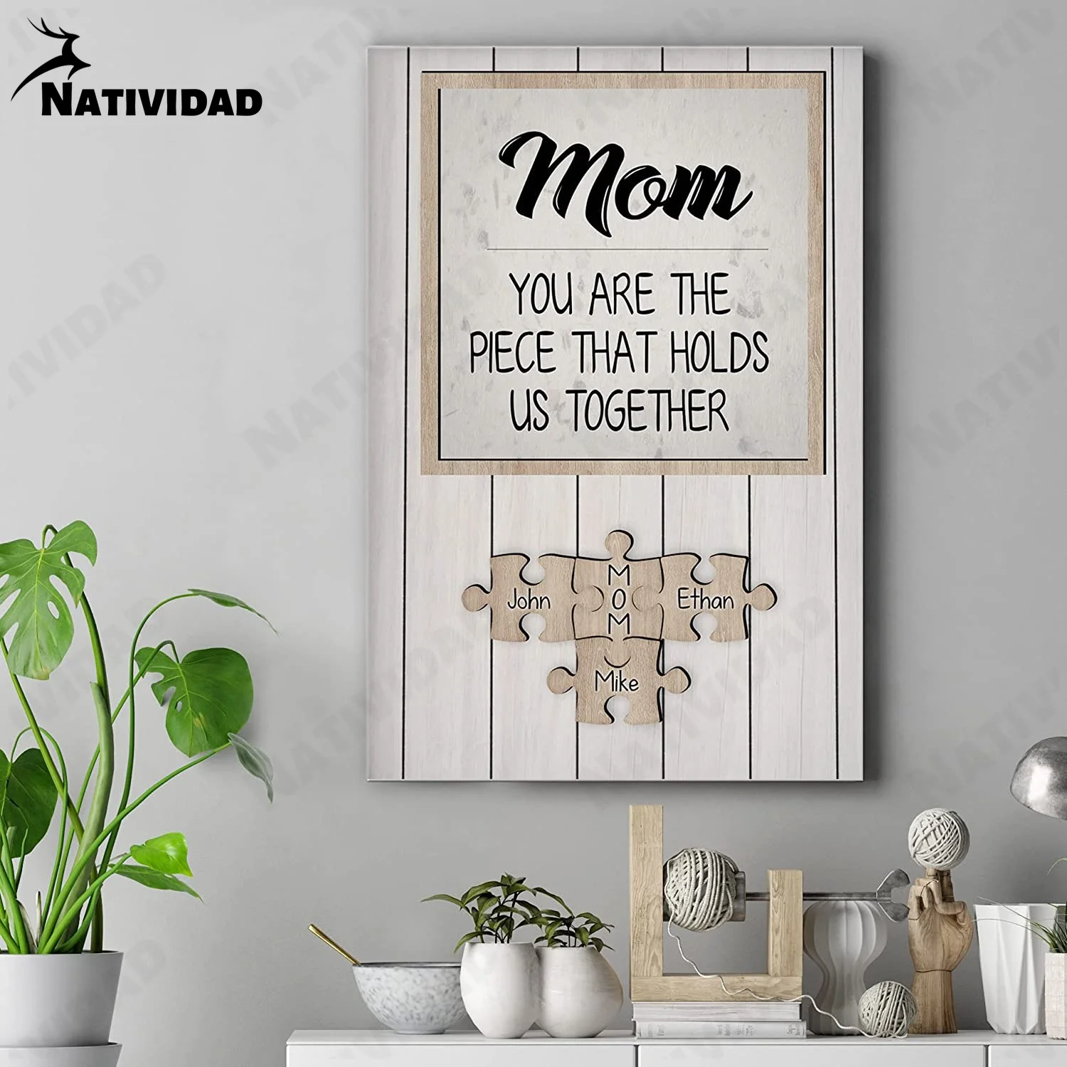 Personalized-Custom-Name-Canvas-Painting-Mom-You-Are-The-Piece-That-Holds-Us-Together-Name ...