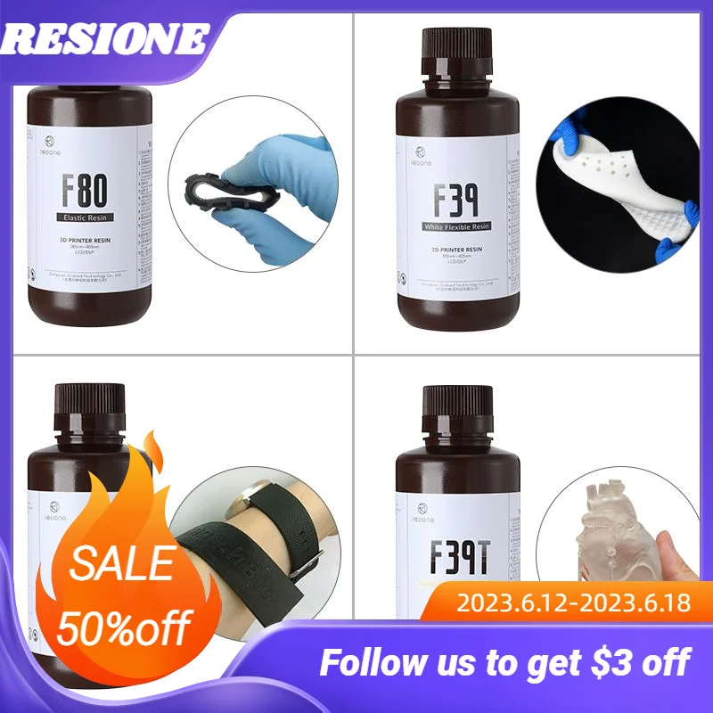Resione 500g 3d Uv Resin Tear Resistant Flexible Elastic For Elegoo ...