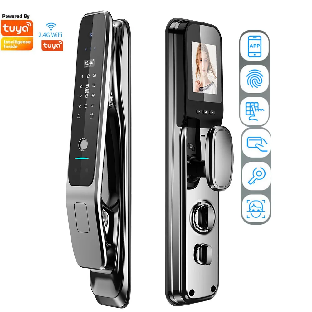 3D Face Recognition Tuya Wifi Lock Smart Door Lock with Capture Camera ...