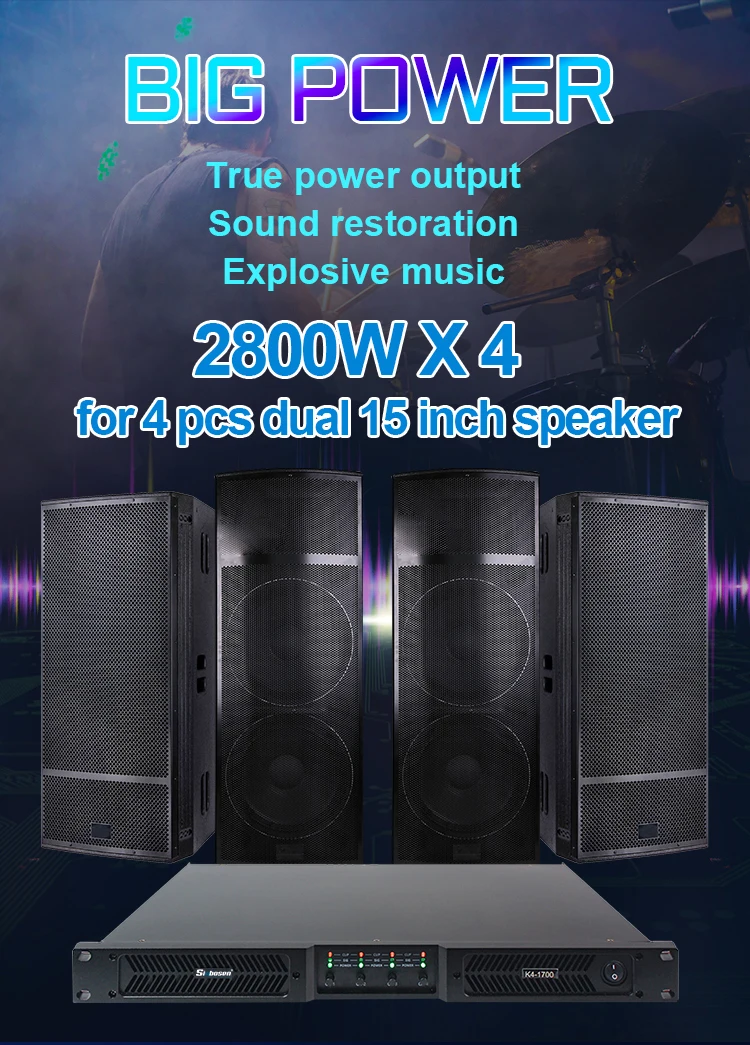 Sinbosen K4-1700 digital Power amplifier 2800 watt 4 channels for Line array speaker
