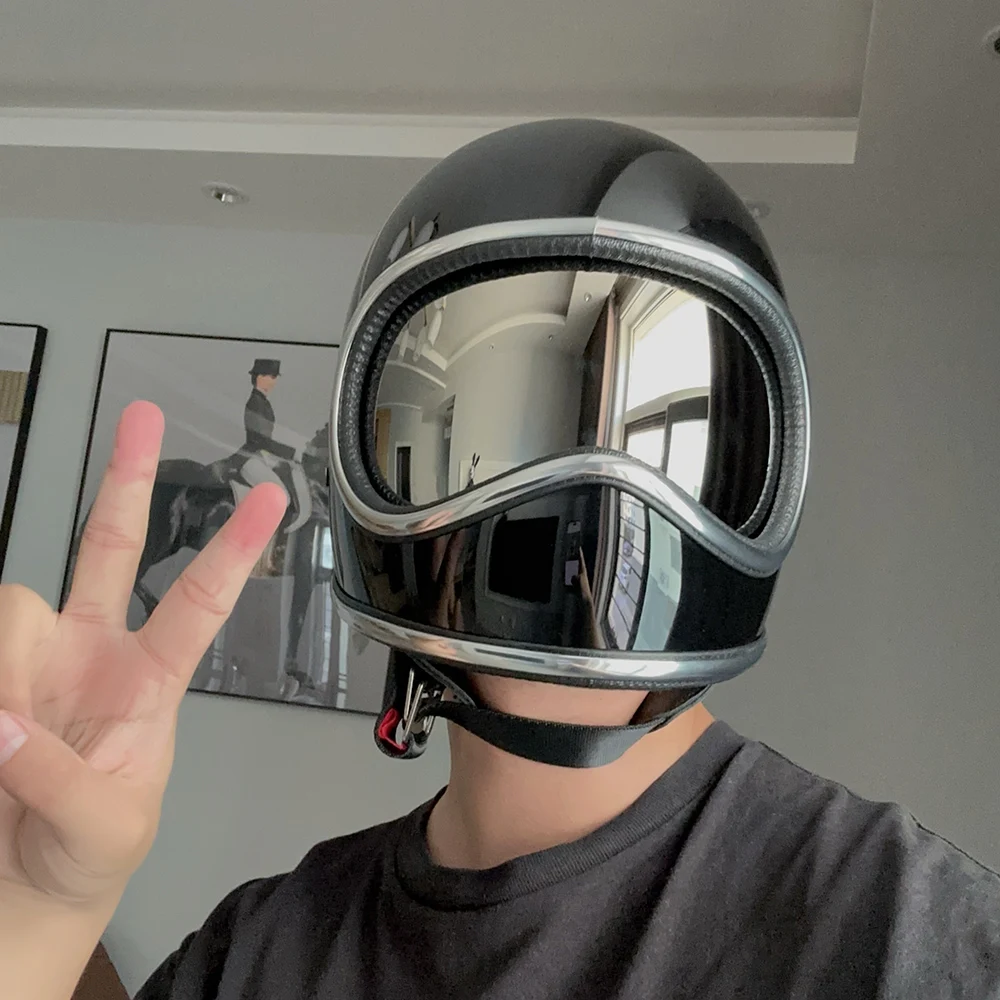 THOMPSON-Vintage-Small-Shell-Motorcycle-Helmet-Adult-Men-Women-Chopper ...