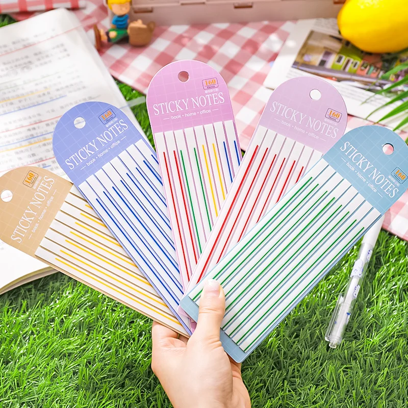 25Sheets-Transparent-Sticky-Notes-thin-long-strips-Colorful ...