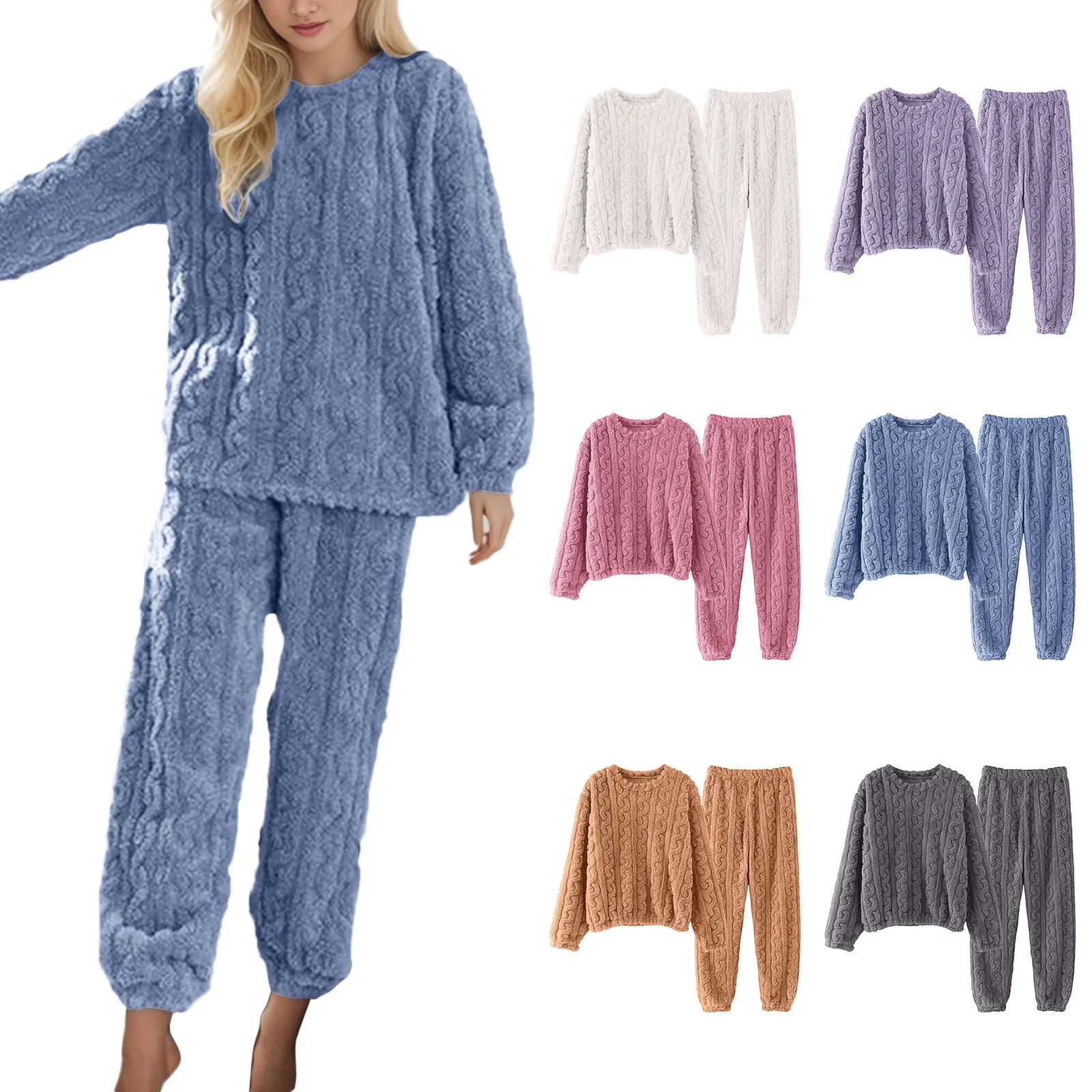 Soft-Cozy-Pajamas-Winter-Pajama-Sets-for-Women-Stylish-Plush-Sleepwear ...