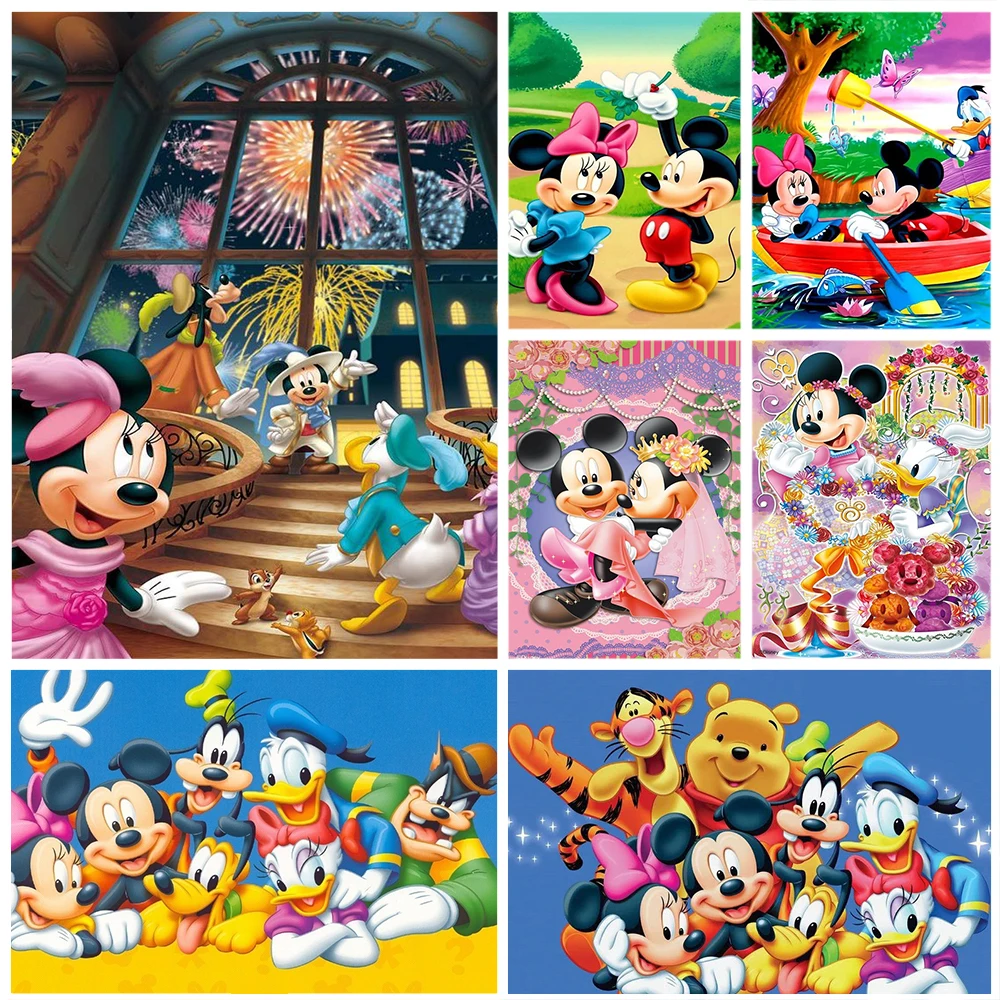 Disney pintura de diamante 5D DIY, mosaico de Mickey, Minnie Mouse ...