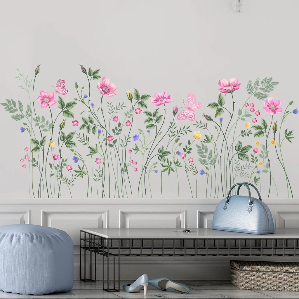 2-Pcs-Home-Decoration-Flower-Wall-Sticker-Aesthetic-Mood-Stickers ...
