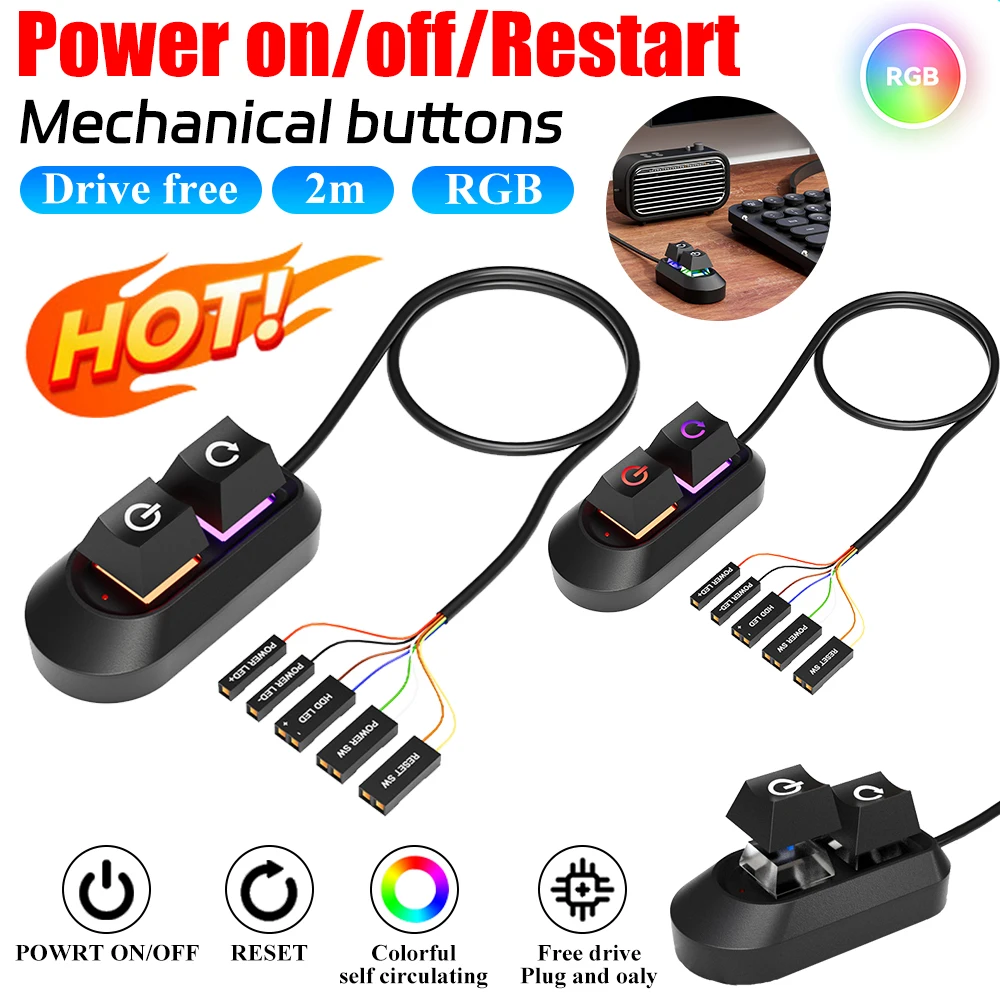 2M-Desktop-Computer-Power-Button-External-Power-Switch-Power-Supply ...