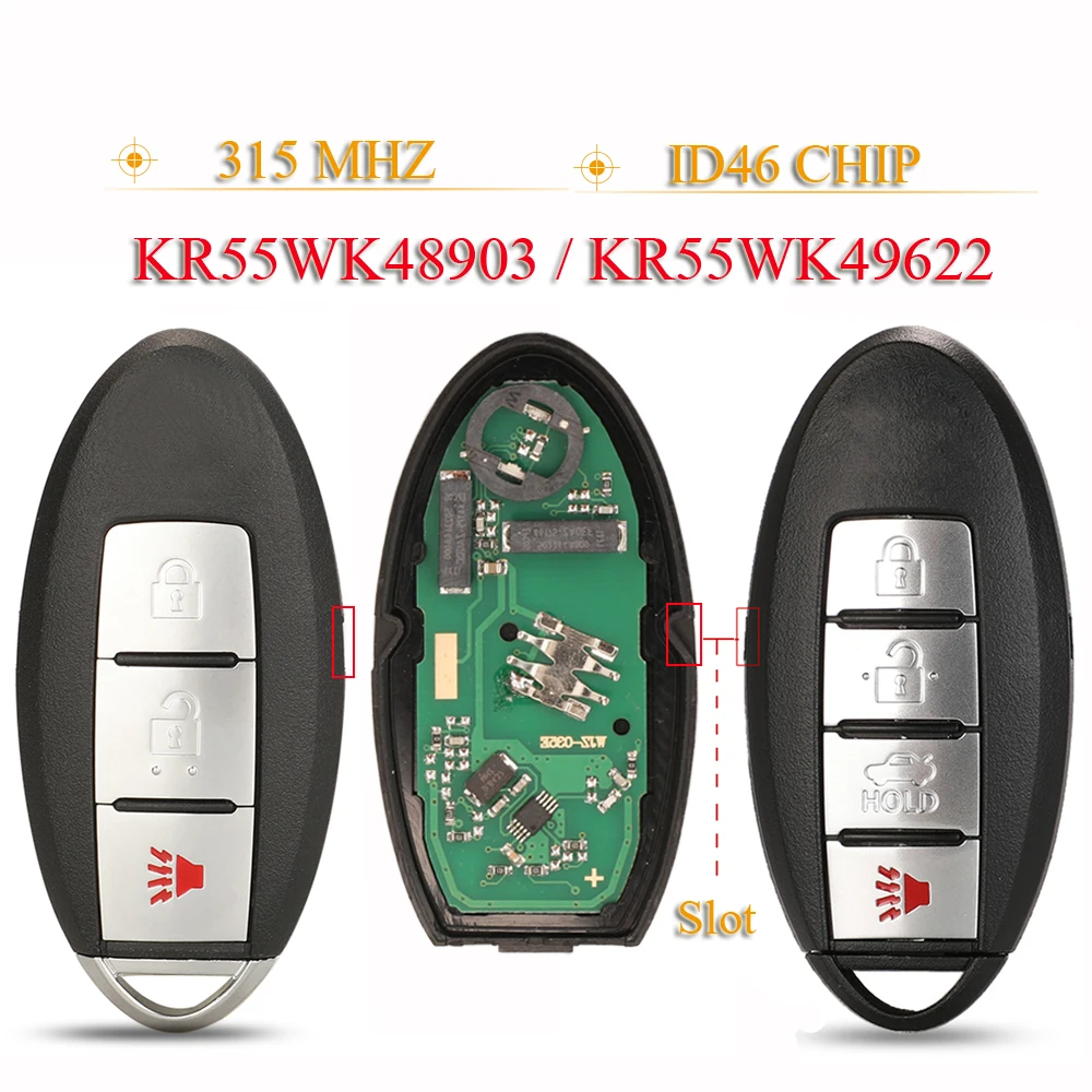 jingyuqin-Keyless-Smart-Car-Key-Fob-315Mhz-ID46-For-Nissan-Altima-Teana ...