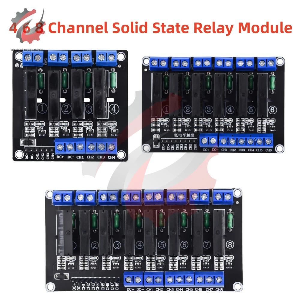 4 6 8 Channel DC 5V Solid State Relay Module AC 250V 5A Low Level SSR ...