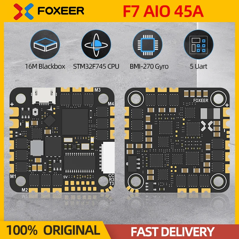 FOXEER-F745-F7-AIO-45A-F7-Flight-Controller-FC-BMI270-45A-2-6S-ESC-For ...