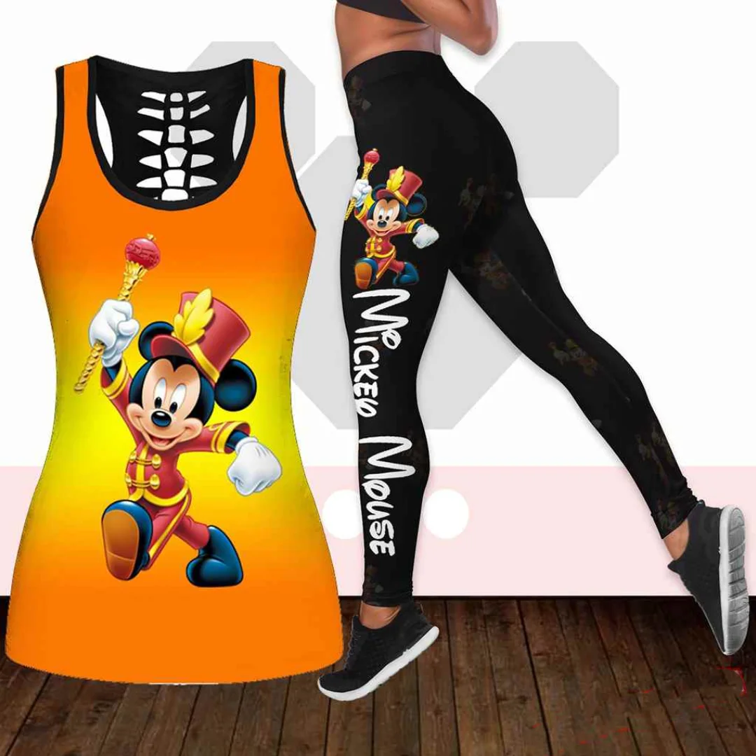 New-Mickey-Mouse-Women-s-Hollow-Vest-Womens-Leggings-Yoga-Suit-Fitness ...