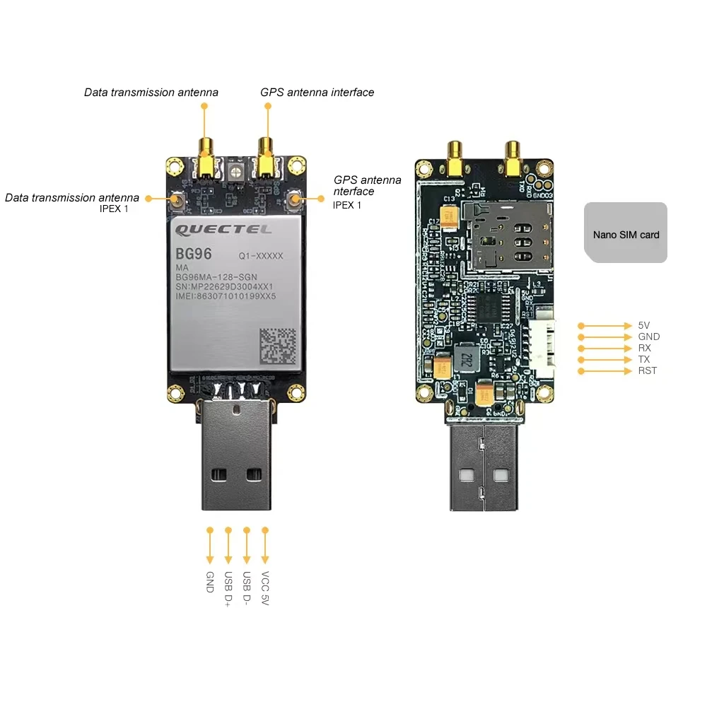 Quectel Bg96 Usb Dongle Bg96ma-128-sgn Development Kit 4pin Uart Lte ...