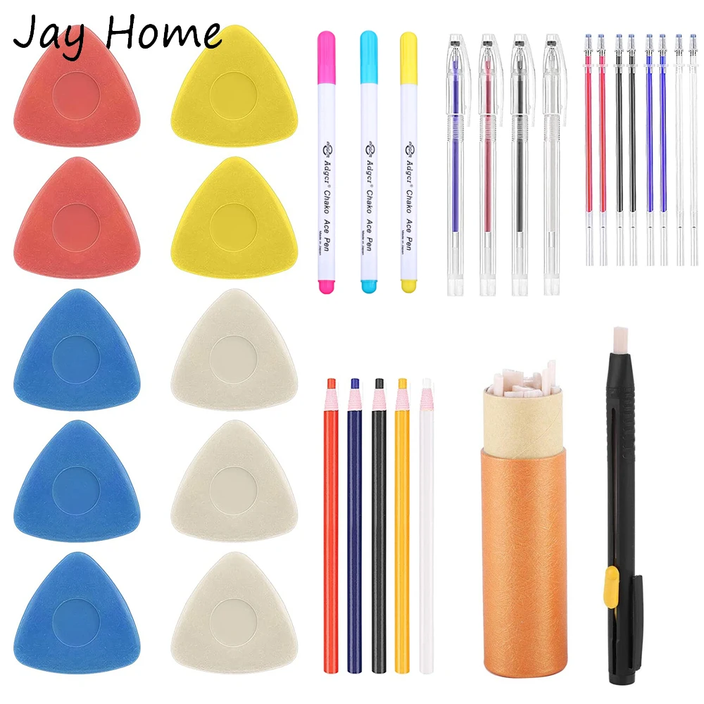 Sewing-Fabric-Chalk-Tailors-Chalk-Pencil-Dressmaker-Heat-Erasable-Pens ...