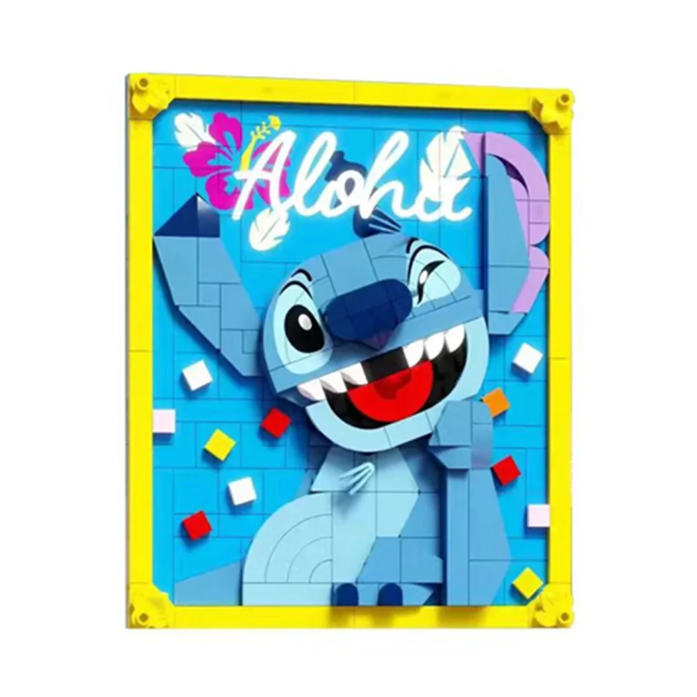 Disney-Stitch-Cute-Cartoon-Bricks-Art-Frame-Photo-Home-Wall-Display ...