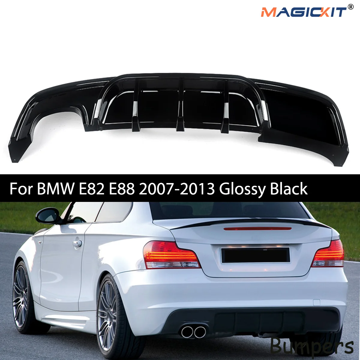 For-BMW-1-Series-E82-M-Sport-Coupe-2007-2013-NO-LED-REAR-DIFFUSER ...