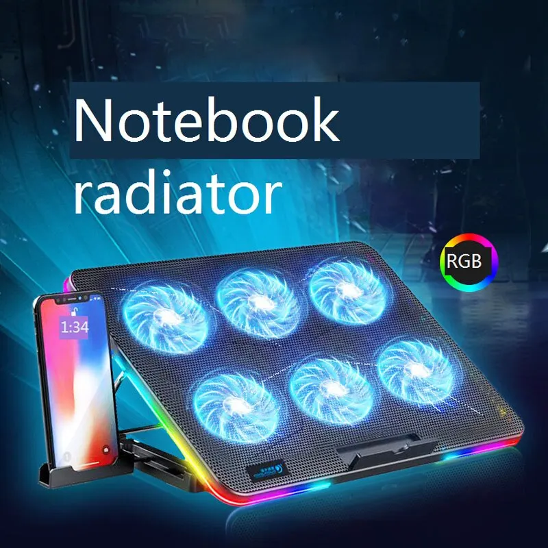 17-Inch-Gaming-Laptop-Radiator-Adjustable-Cooler-Six-Fan-Led-Screen-Two ...
