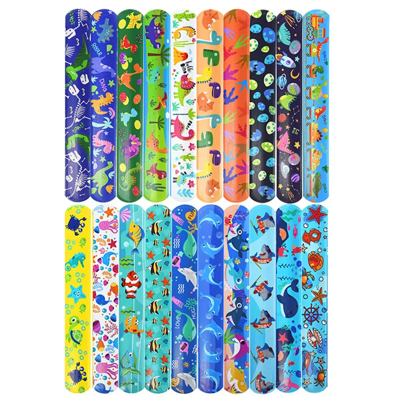 10pcs-Ocean-Party-Cartoon-Animal-Slap-Bracelets-Under-The-Sea-Mermaid ...