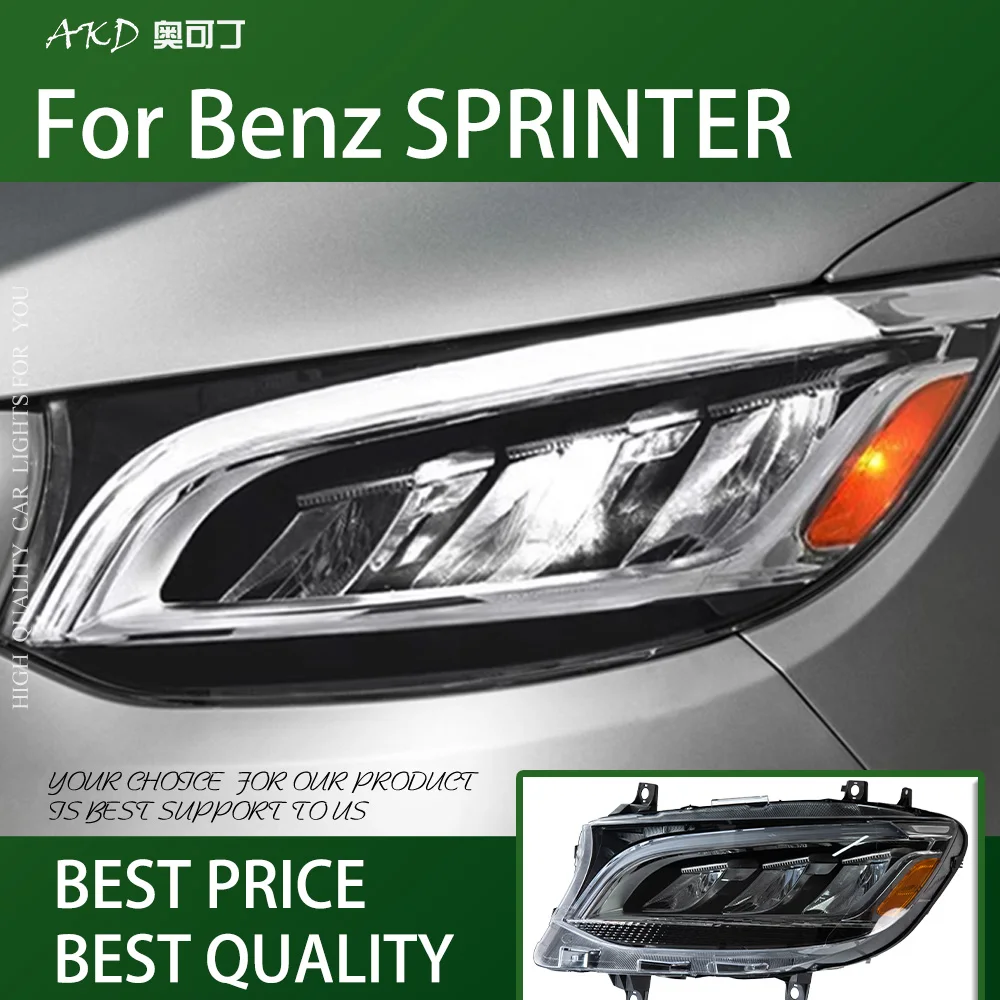 Car For Benz Sprinter 2018-2023 Headlights 12V Running DRL Hella Led Bi ...