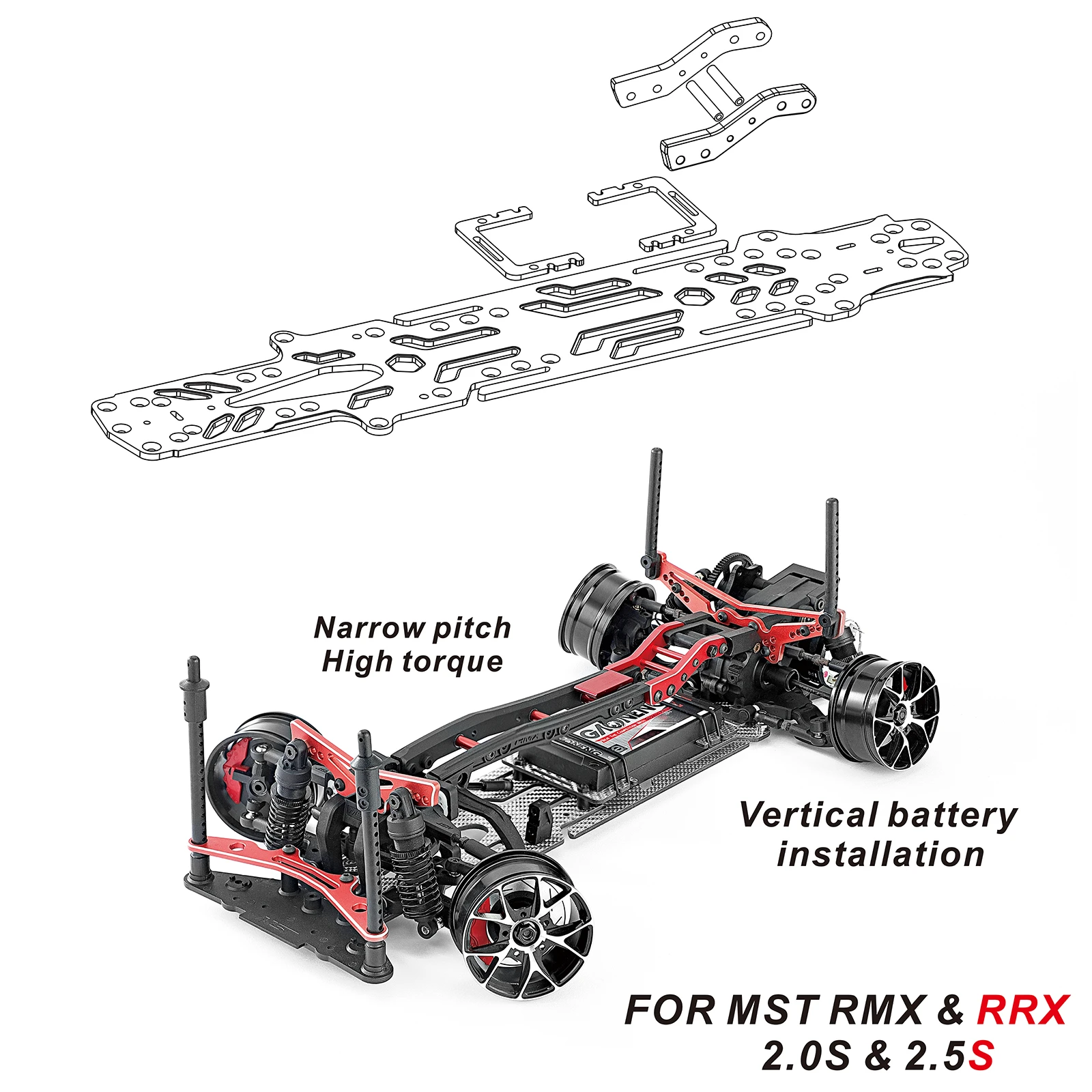 Narrow Vertical High Traction Carbon Fiber Chassis And Battery Holder ...