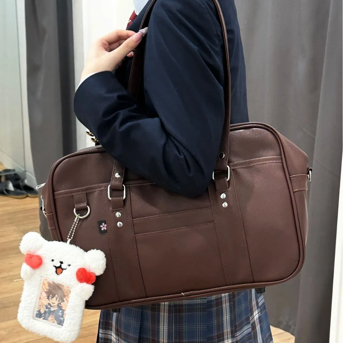 Japanese Preppy Style Shoulder Bag Women PU Leather JK Uniform Bag ...