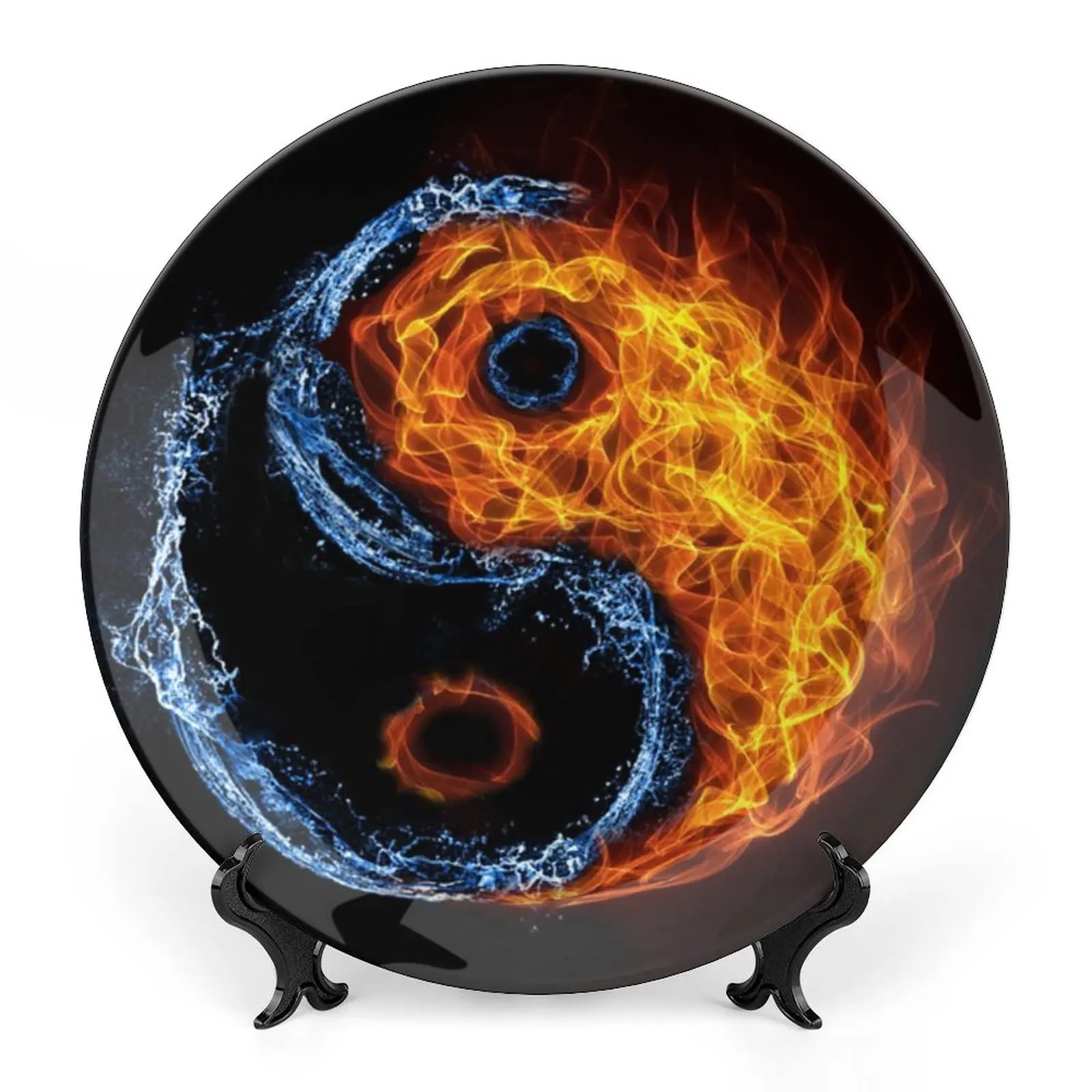 Burnt-Orange-Ceramic-Hanging-Decorative-Plate-Hot-Burning-Lava-Bursting ...