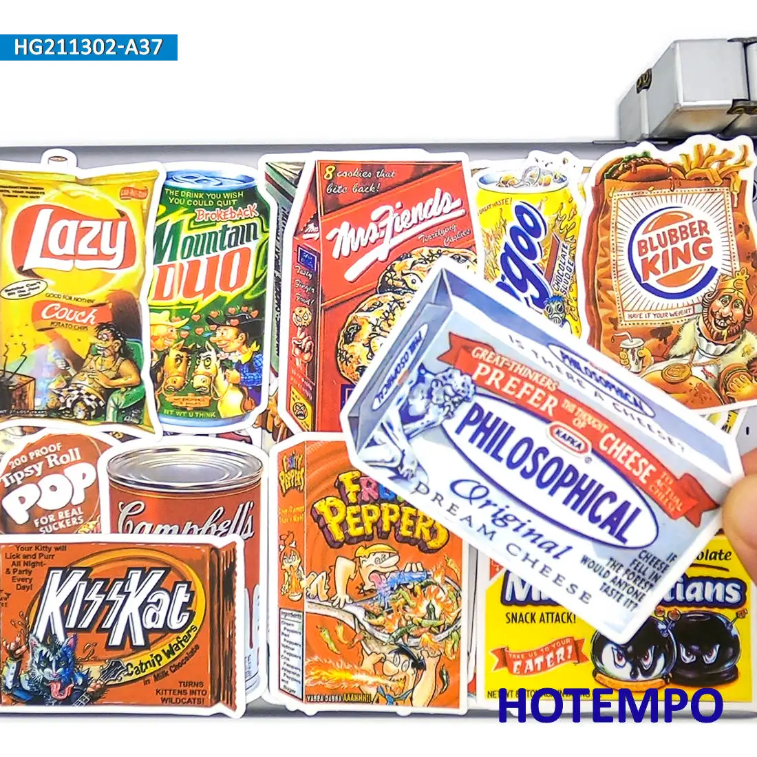 37PCS-Funny-Food-Packing-Stickers-Snacks-Drinks-Retro-Pop-Art-Spoof ...