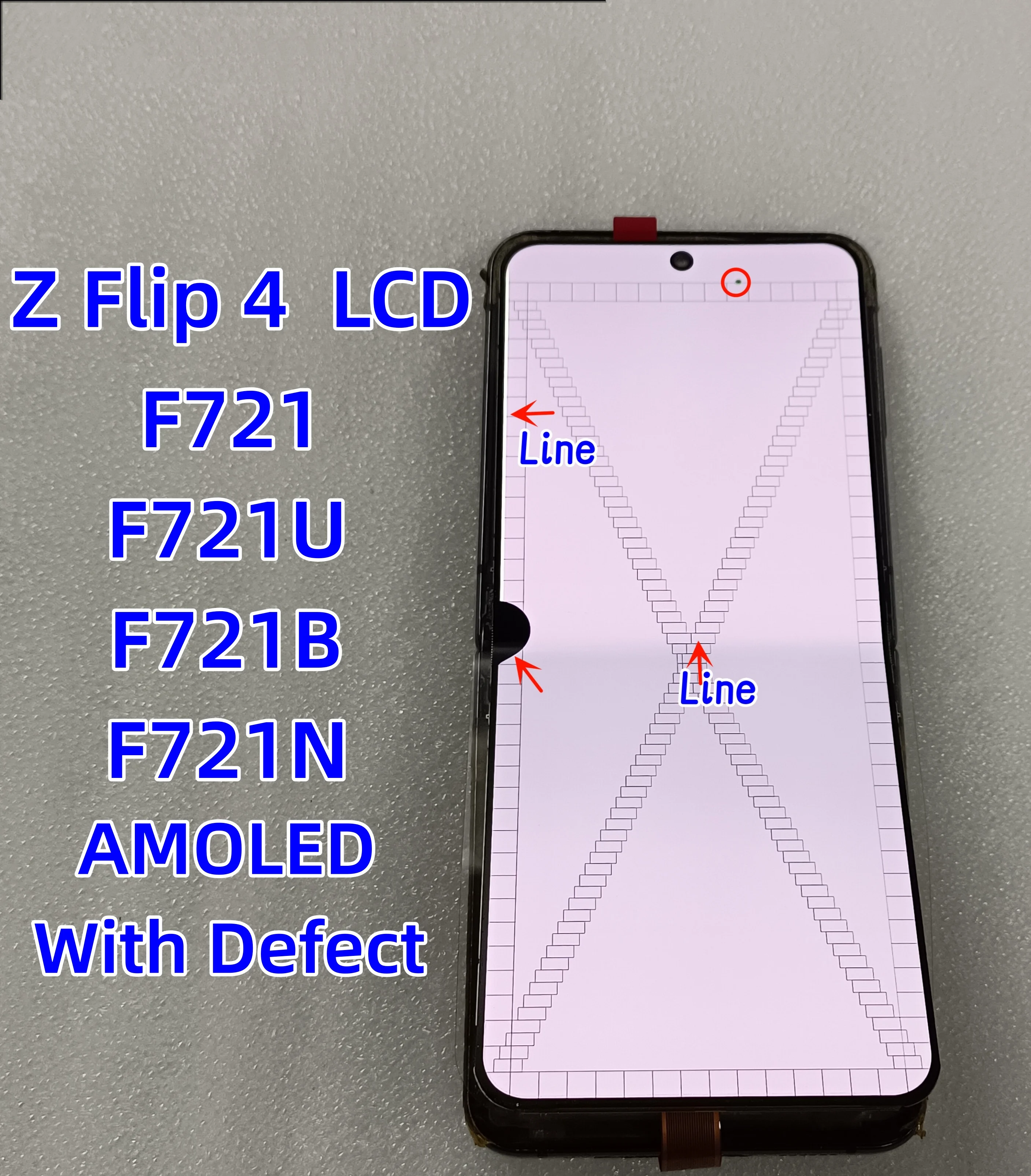 With Defect ORI AMOLED For Samsung Z Flip4 F721 F721U F721B F721B/DS ...