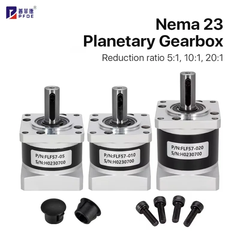 FLF57-05 Nema 23 Planetary Gearbox Motor Speed Reducer with Ratio 5:1 ...