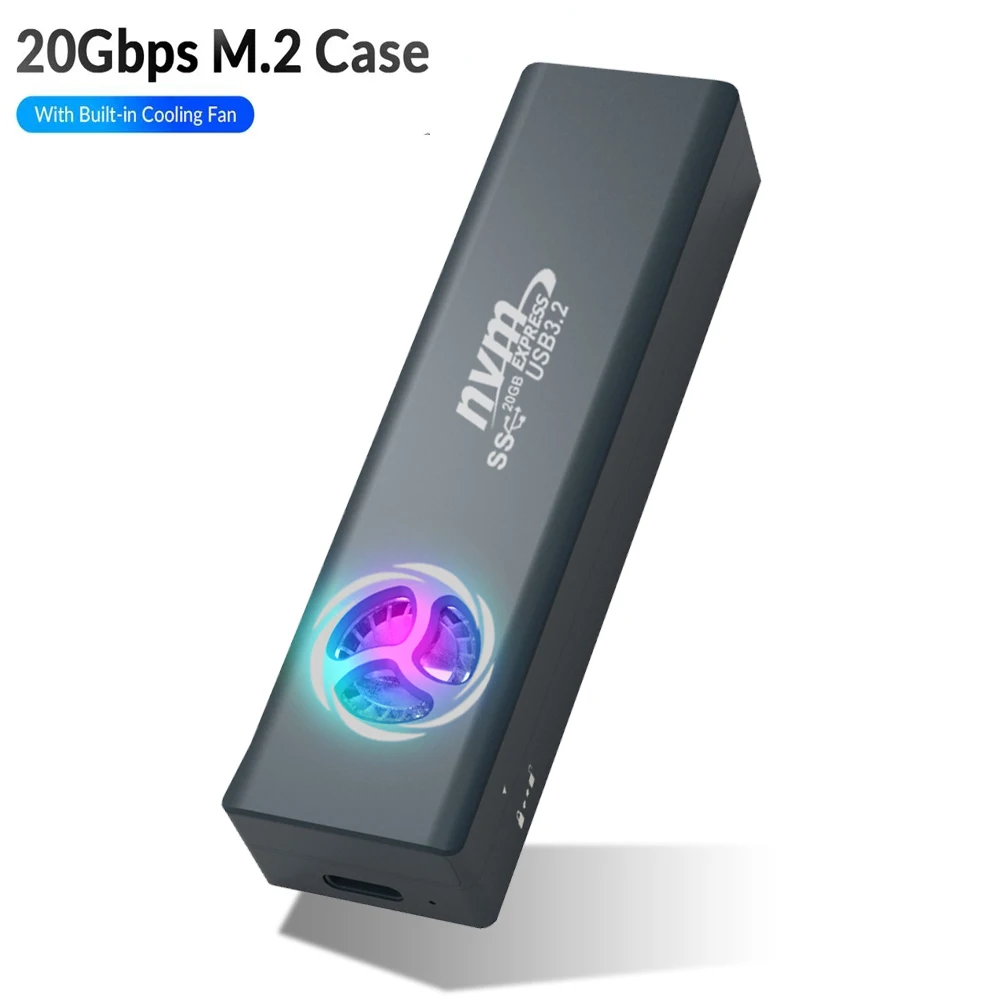 M-2-NVMe-SSD-Case-20Gbps-Built-in-Cooling-Fan-Type-C-M2-NVMe-Enclosure ...