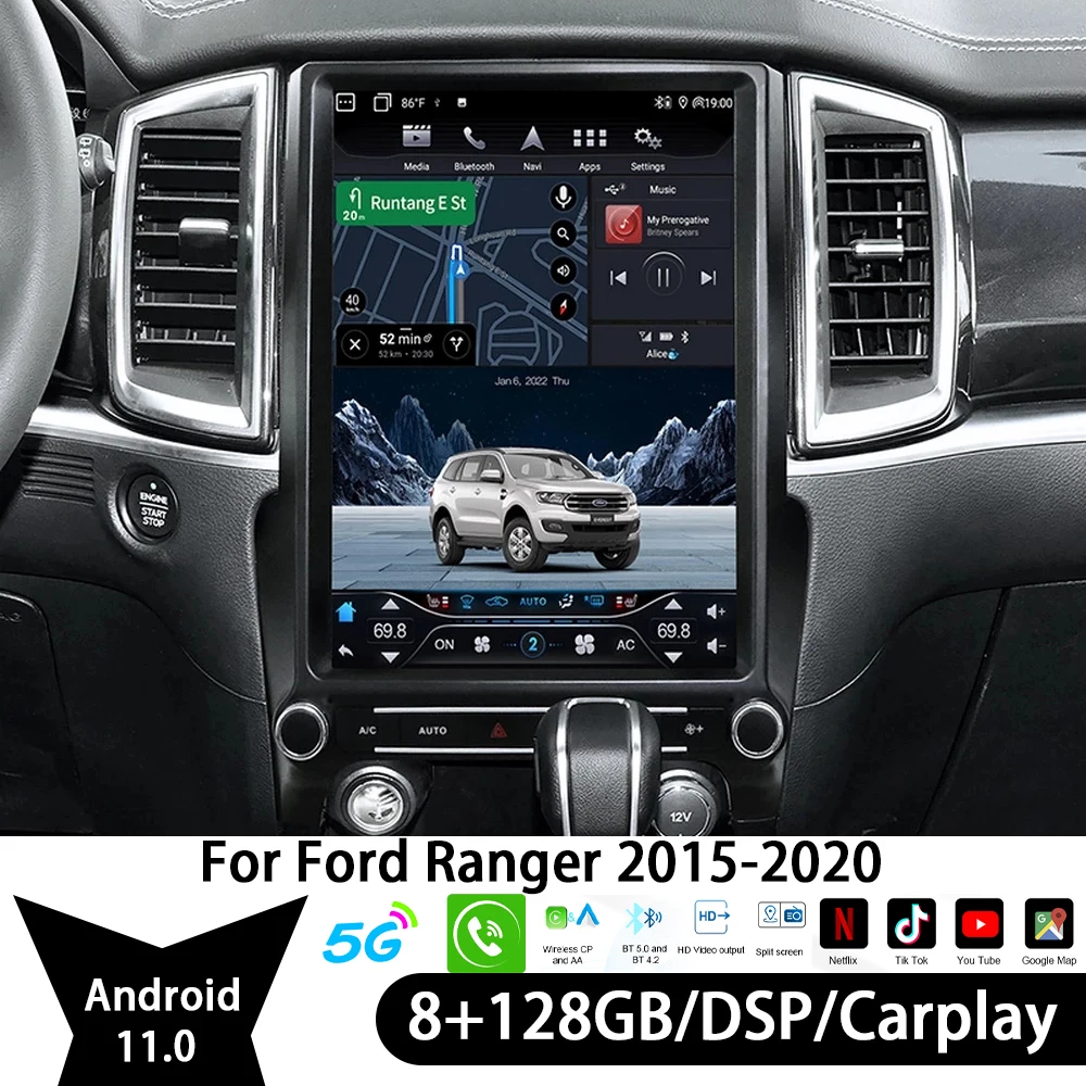 Para-ford-ranger-2015-2016-2020-multim-dia-central-2din-android-11-gps ...