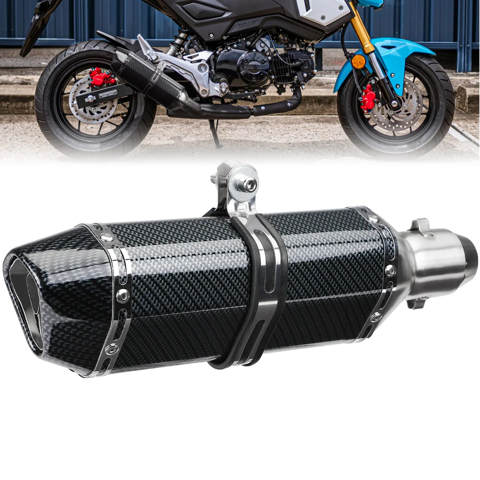 Universal-Carbon-Fiber-Motocicleta-Catalyst-Tubo-com-silenciador-DB ...