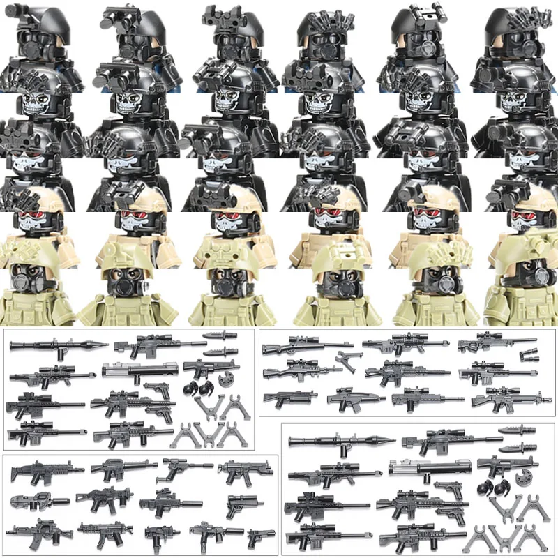MOC-Military-Ghost-Special-Forces-Soldier-Figures-Building-Blocks-City ...