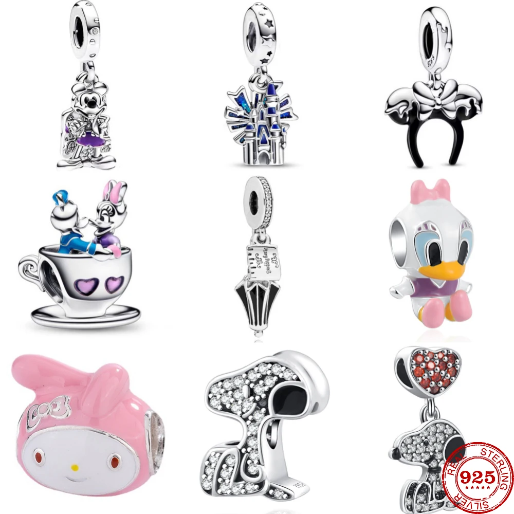 925-sterling-silver-Mickey-Disney-Castle-Donald-Duck-Daisy-Duck-Pendant ...