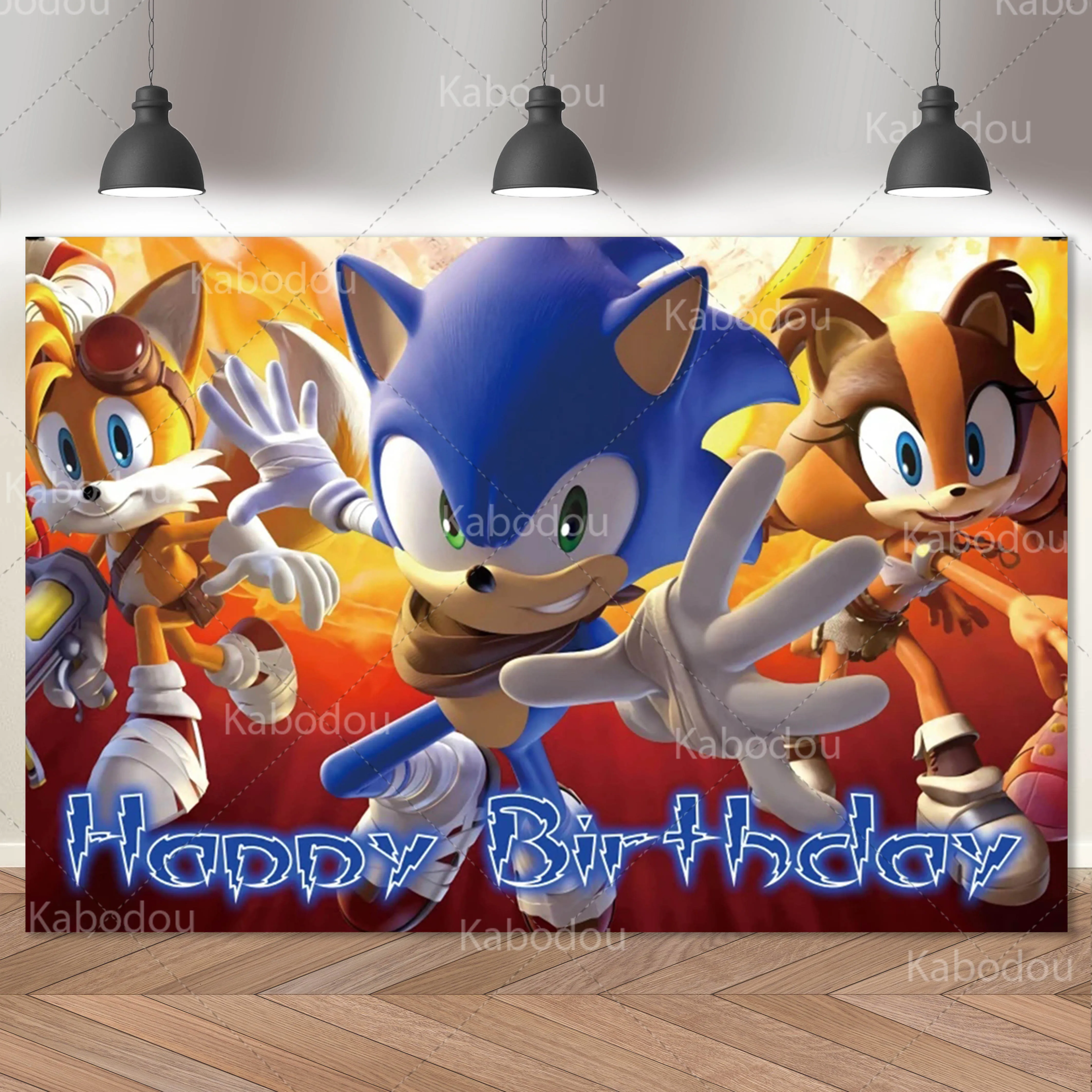 Fondo de Sonic para fiesta de cumpleaños de niños, decoración de ...