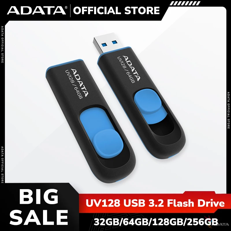 Unidad flash USB 3.2 Gen1 de ADATA UV128, unidad flash USB de 5 Gbps, 32 GB, 64 GB, 128 GB, 256 ...