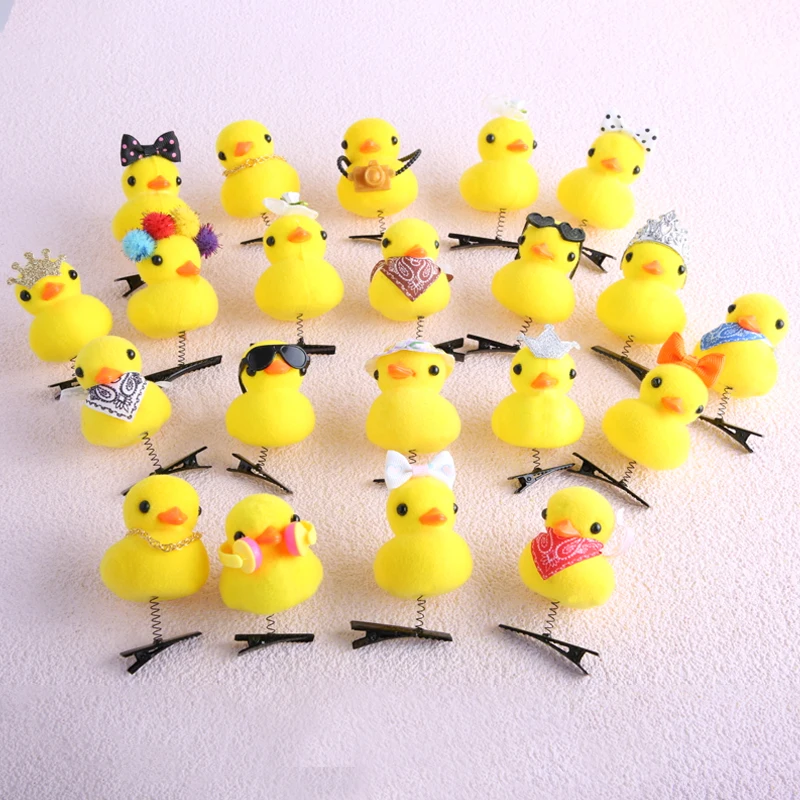 10-100PCS-Lot-Cute-Yellow-Duck-Hair-Clips-Women-Girls-Lovely-Duckbill ...