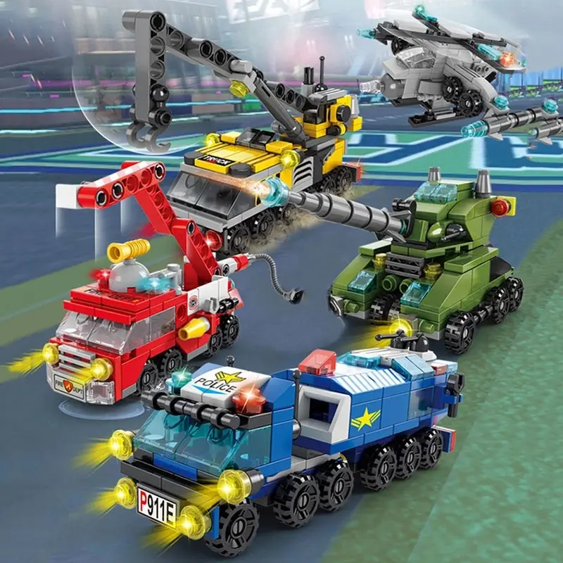 Mini Six In One Vehicle Shapes Bricks Fancy Assembled Block Puzzle ...