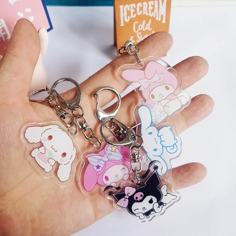 Kawaii-Sanrio-Acrylic-Keychain-Cute-Cinnamoroll-Pendant-Keyring-Cartoon ...