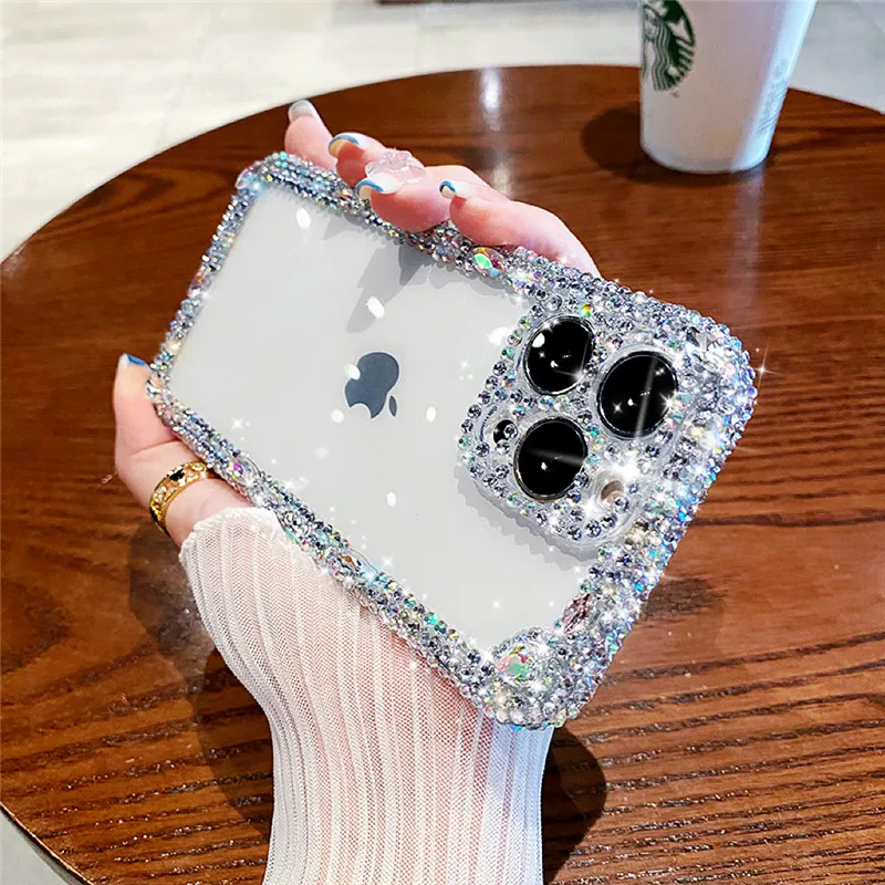 Luxury Glitter Bling Diamond Crystal Transparent Clear Soft Case For ...