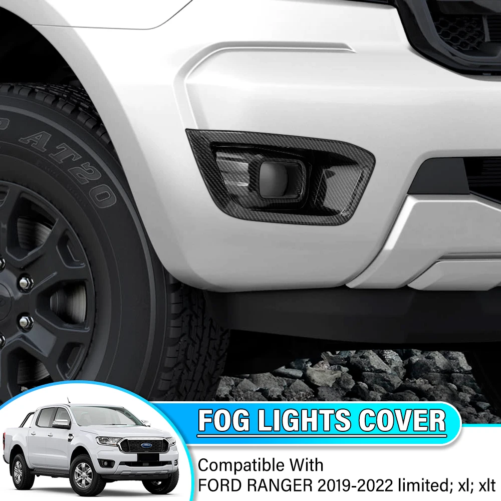 2pcs Car Front Fog Light Lamp Covers for Ford Ranger T8 2019 2020 2022 ...