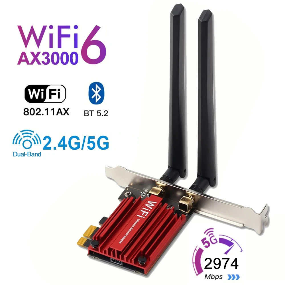 3000Mbps-Bluetooth-5-2-WiFi-6-Adapter-Wireless-Network-Card-Dual-Band-2 ...