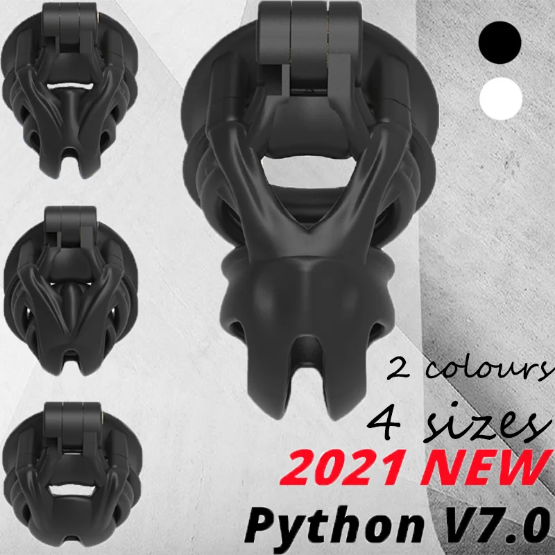 2021 New Python V7.0 3D EVO Cage Mamba Male Chastity Device Double Arc Cuff Penis Ring Cobra ...